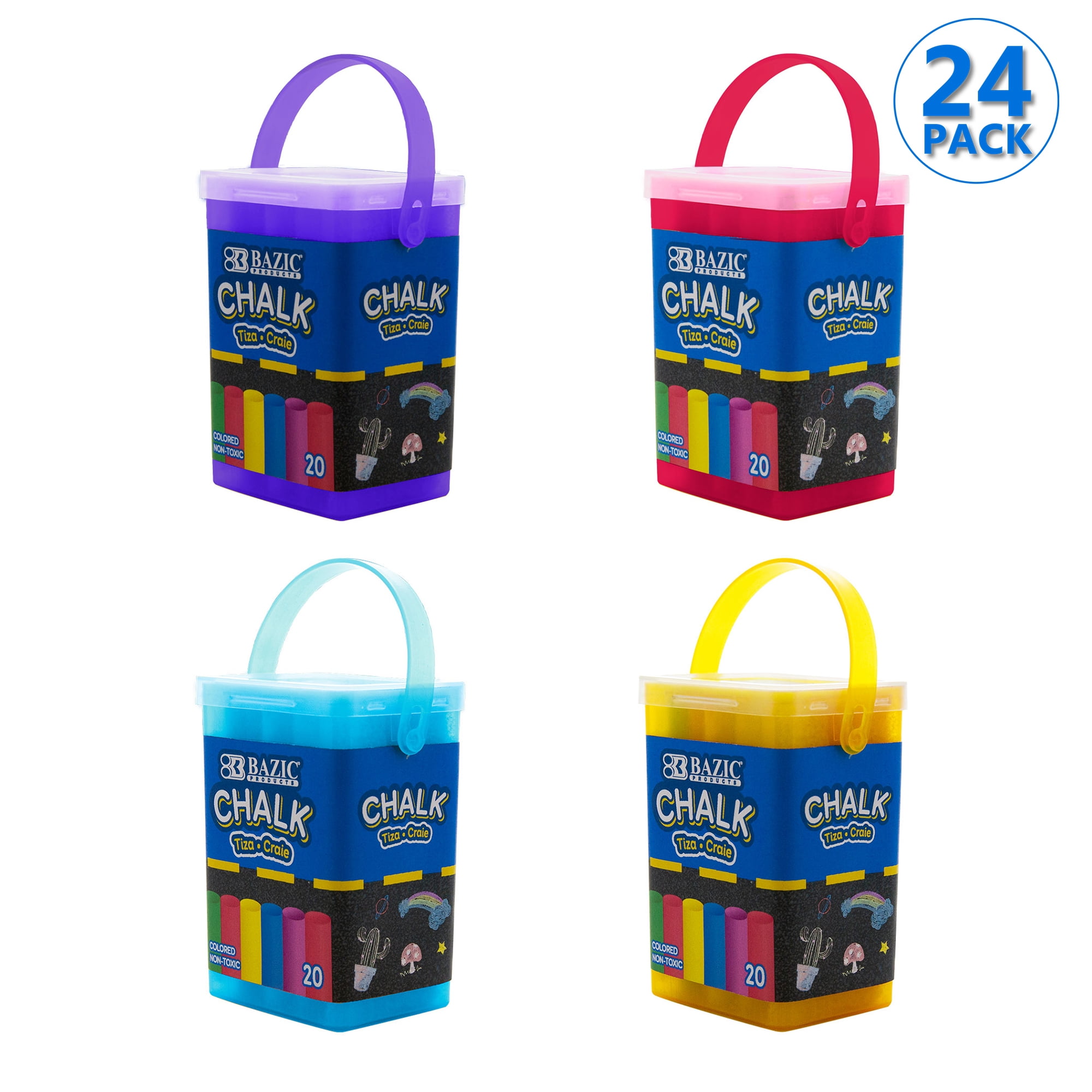 BAZIC Color Chalk, Standard Size Blackboard Chalkboard Chalks, Great ...