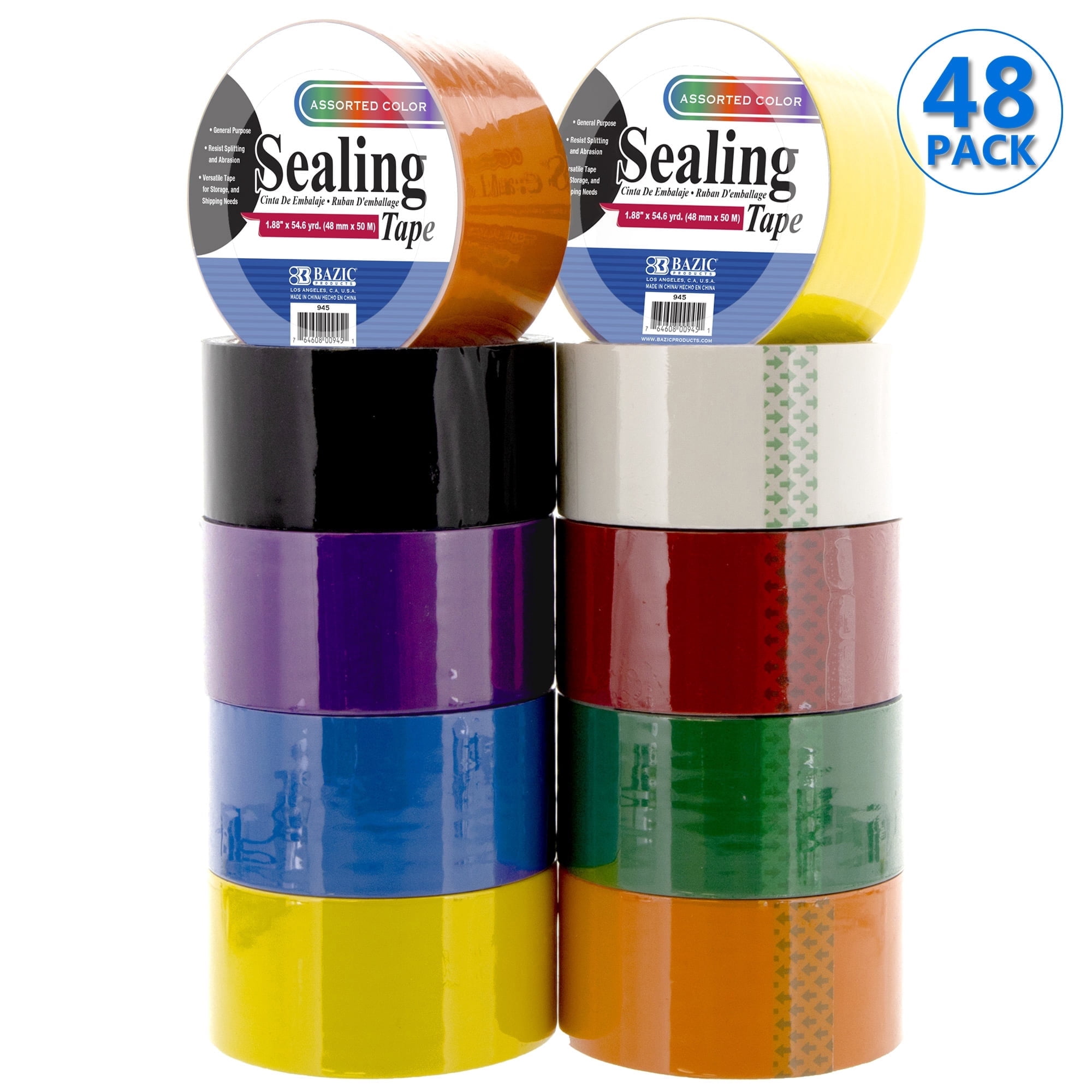 BAZIC Colored Duct Tape 1.88"x54.6 Yards, 48-Pack - Walmart.com