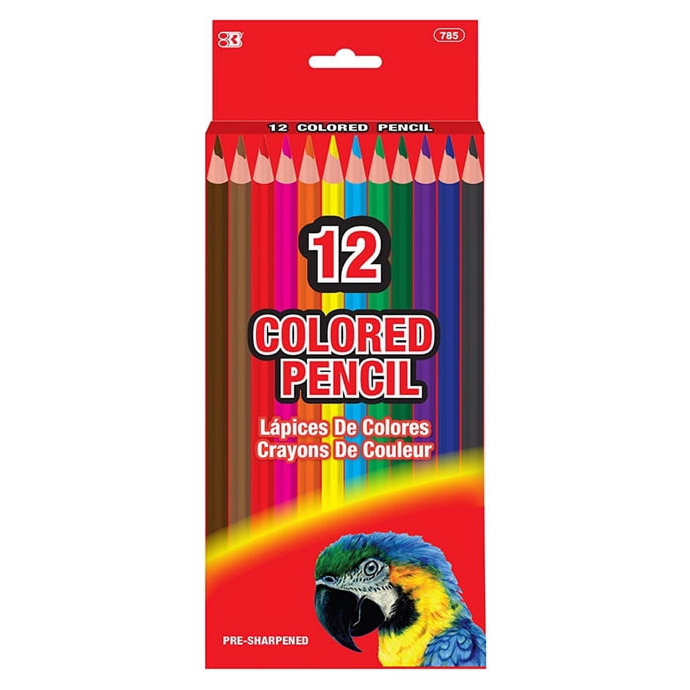 BAZIC Colored Pencils, 12 Assorted Colors, Pre-Sharpened Wood Free ...