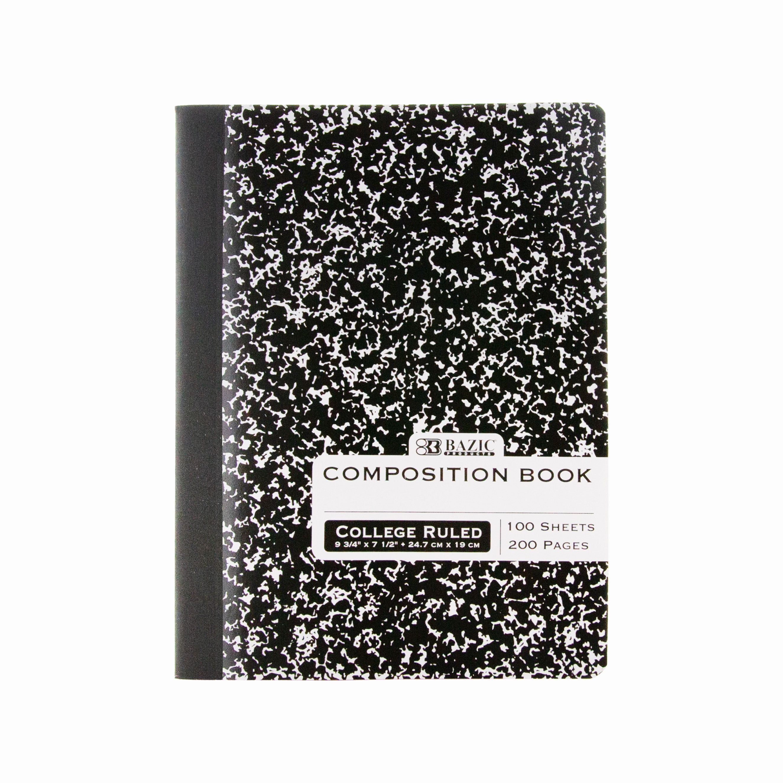 BAZIC C/R 100 Ct. Black Marble Composition Book [5050] - Walmart.com