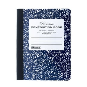 BAZIC Black Marble Wide Ruled Notebook, 100 Sheet Composition Book, 1 ...