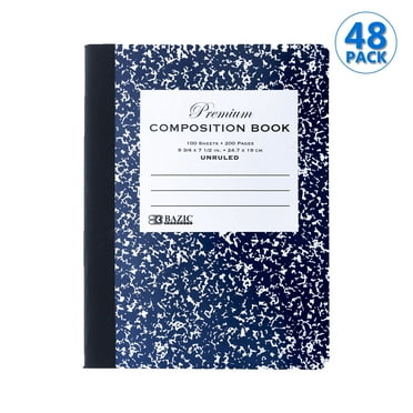 BAZIC Composition Book Black Marble College Ruled 100 Sheet Notebook, 4 ...