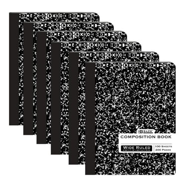 BAZIC Composition Book Black Marble College Ruled 100 Sheet Notebook, 2 ...