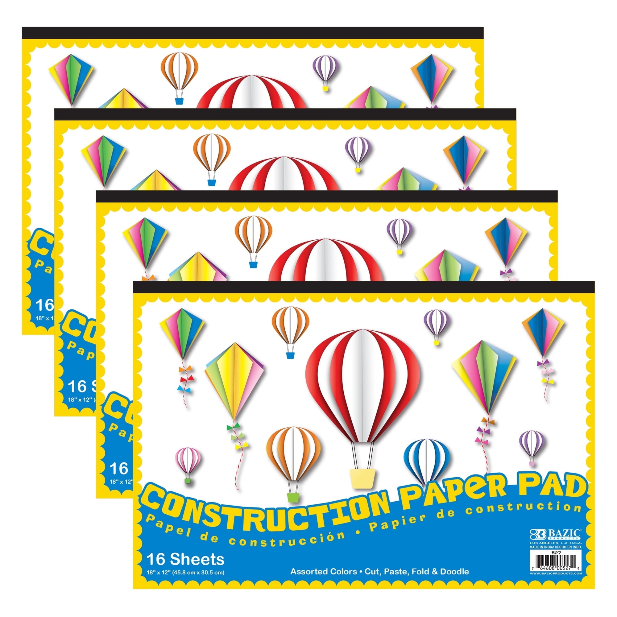 BAZIC Colorful Drawing Art School Construction Paper Pad 16 Sheet 18 ...