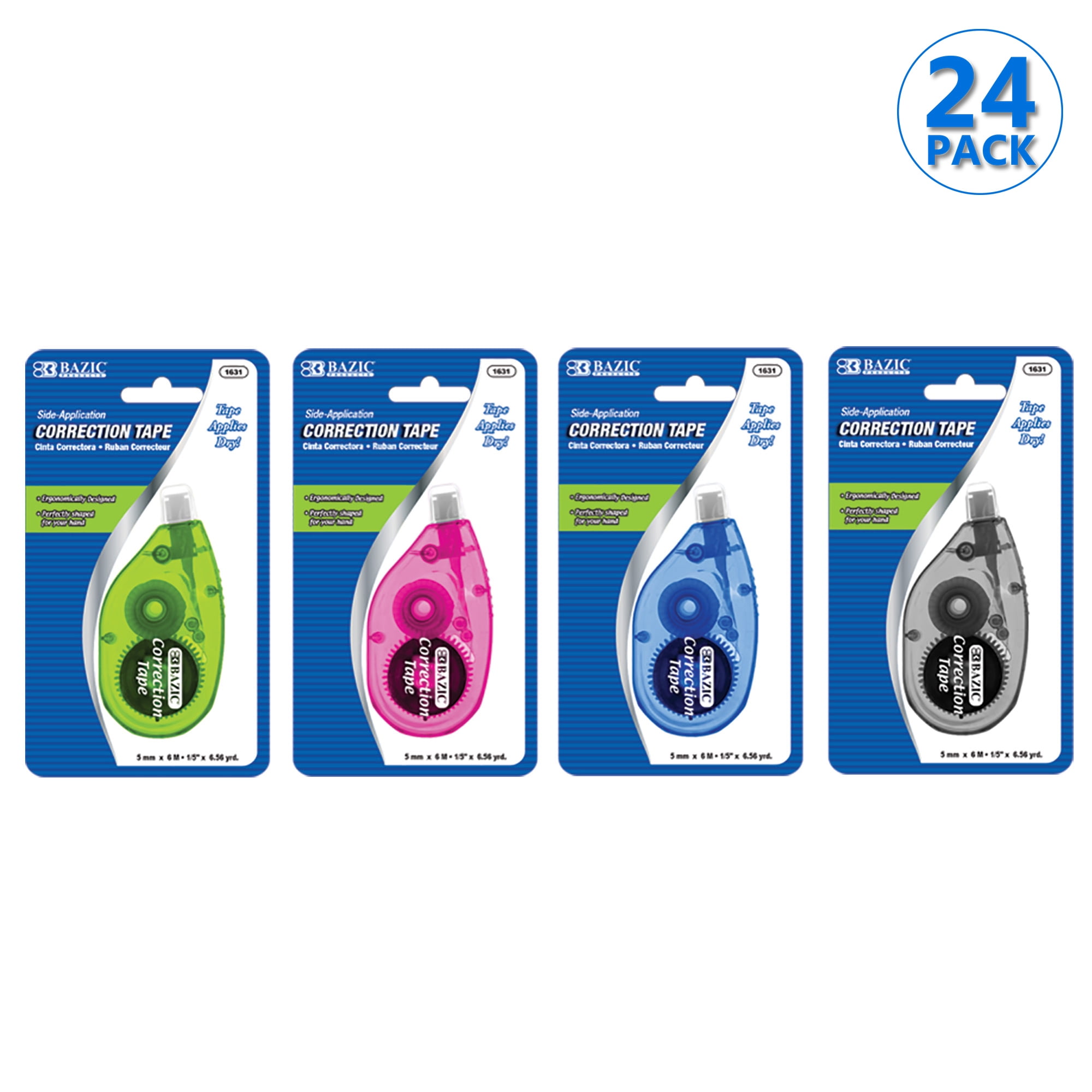 BAZIC Correction Tape 5 mm x 236" Mini Instant Corrections, 24-Pack ...