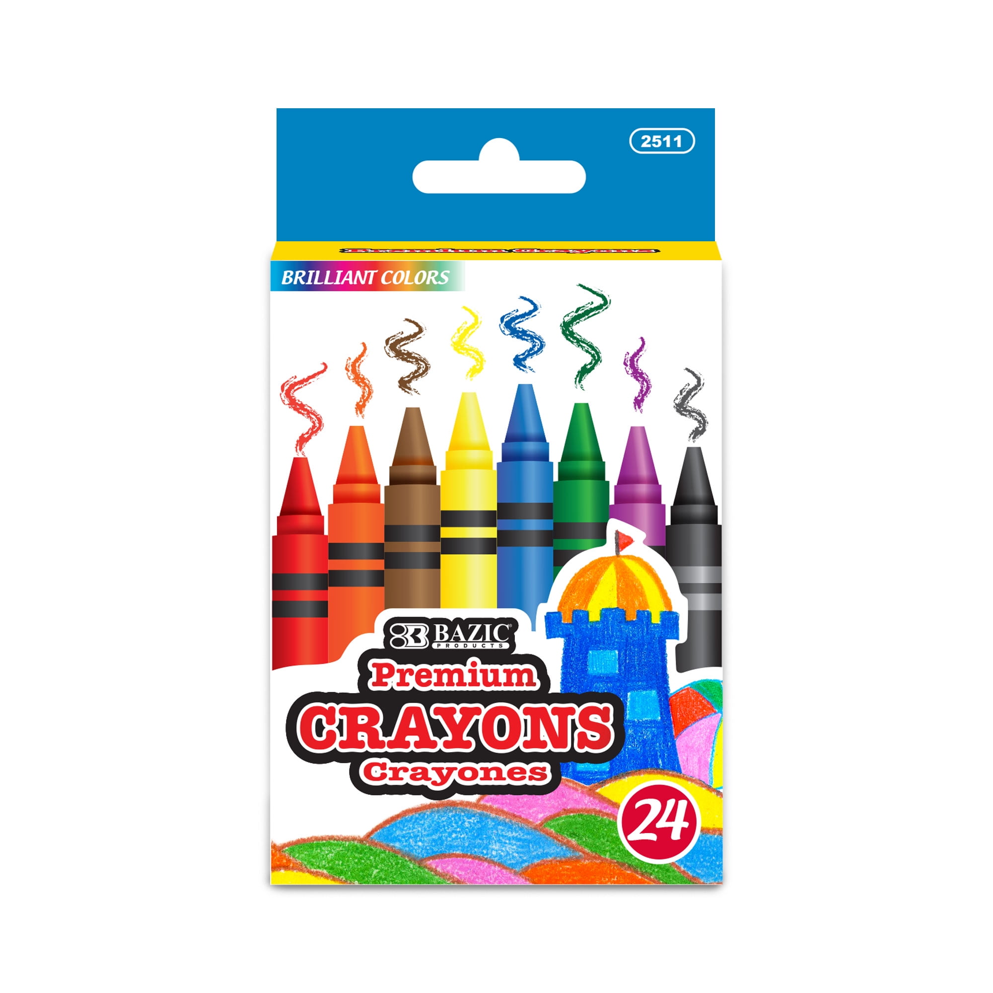 BAZIC Crayons 24 Color, Non Toxic Drawing Crayon (24/Pack), 1-Pack ...