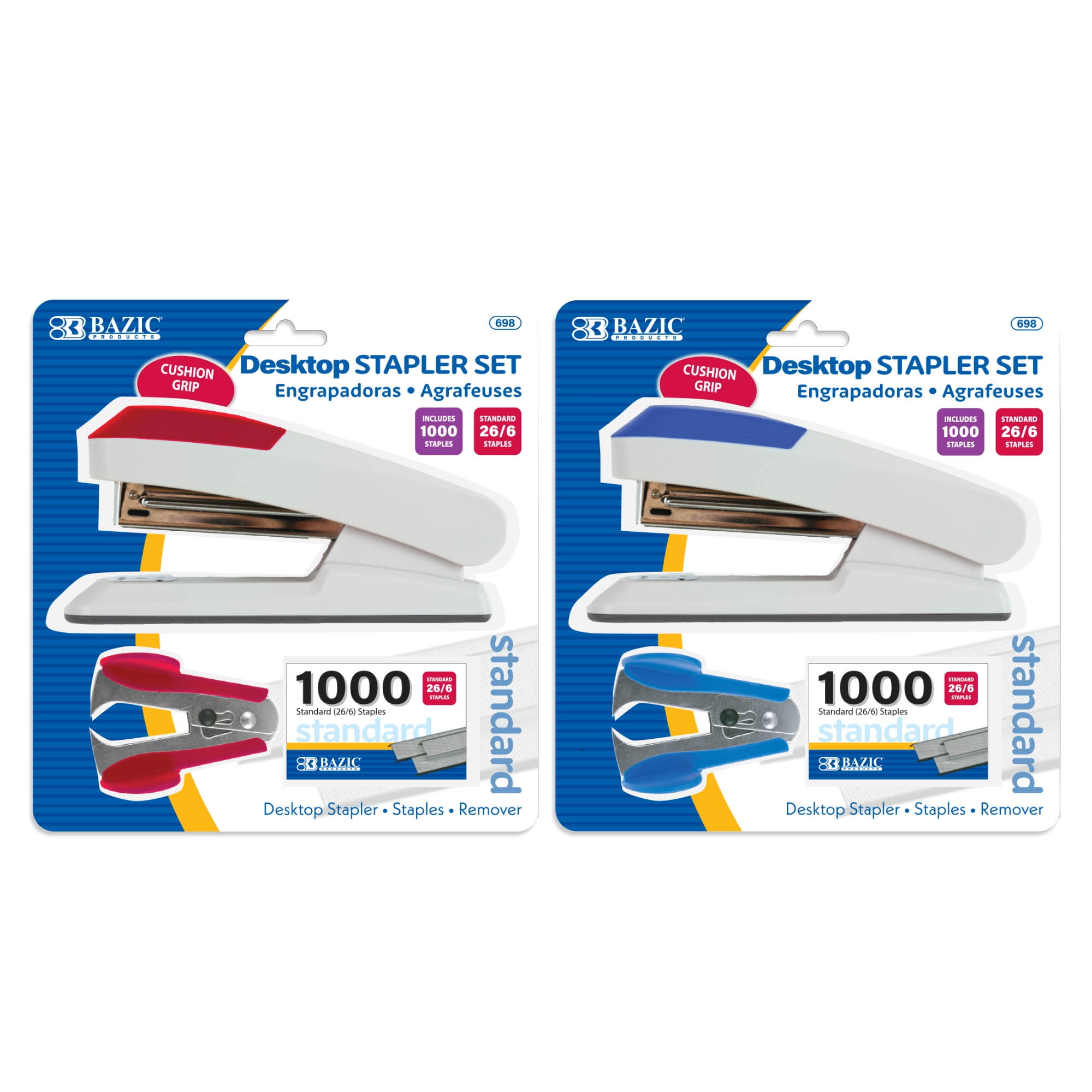 BAZIC Desktop Stapler + Staple Remover + 1000 Staples, 12-Pack ...