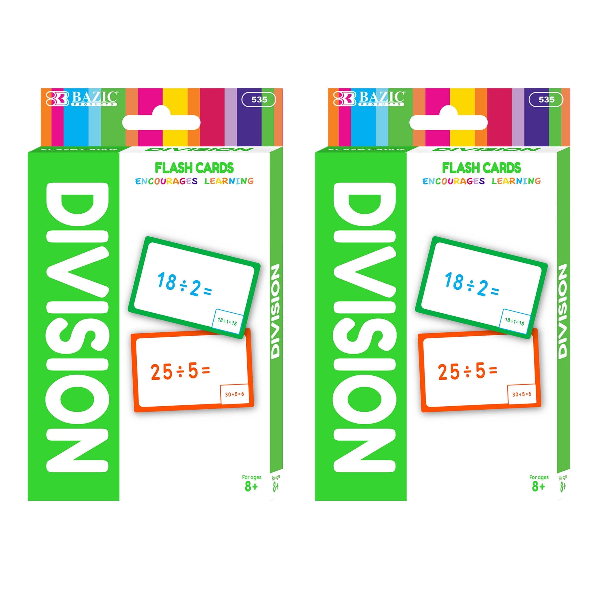 BAZIC Division Flash Cards, Numbers Elementary Math Flashcards Game (36 ...