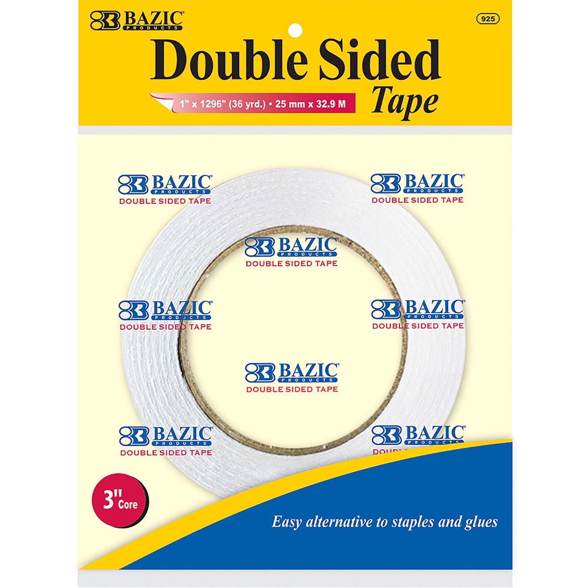 BAZIC Double Sided Tape 1" X 36 Yard (1296"), 1-Pack - Walmart.com