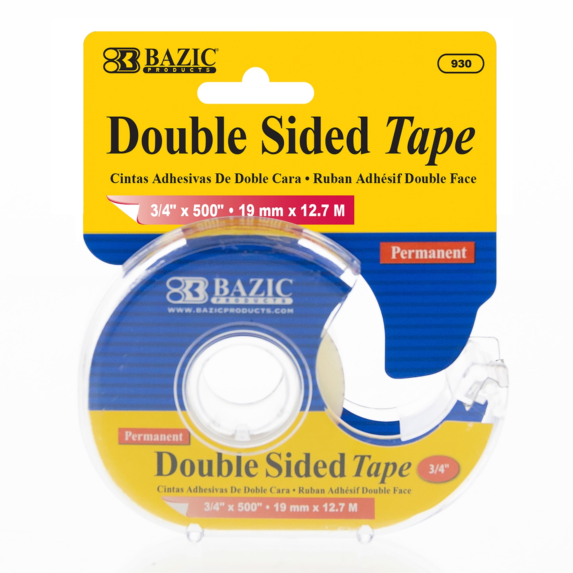 BAZIC Double Sided Tape w/ Dispenser 3/4"x500", 1-Pack - Walmart.com