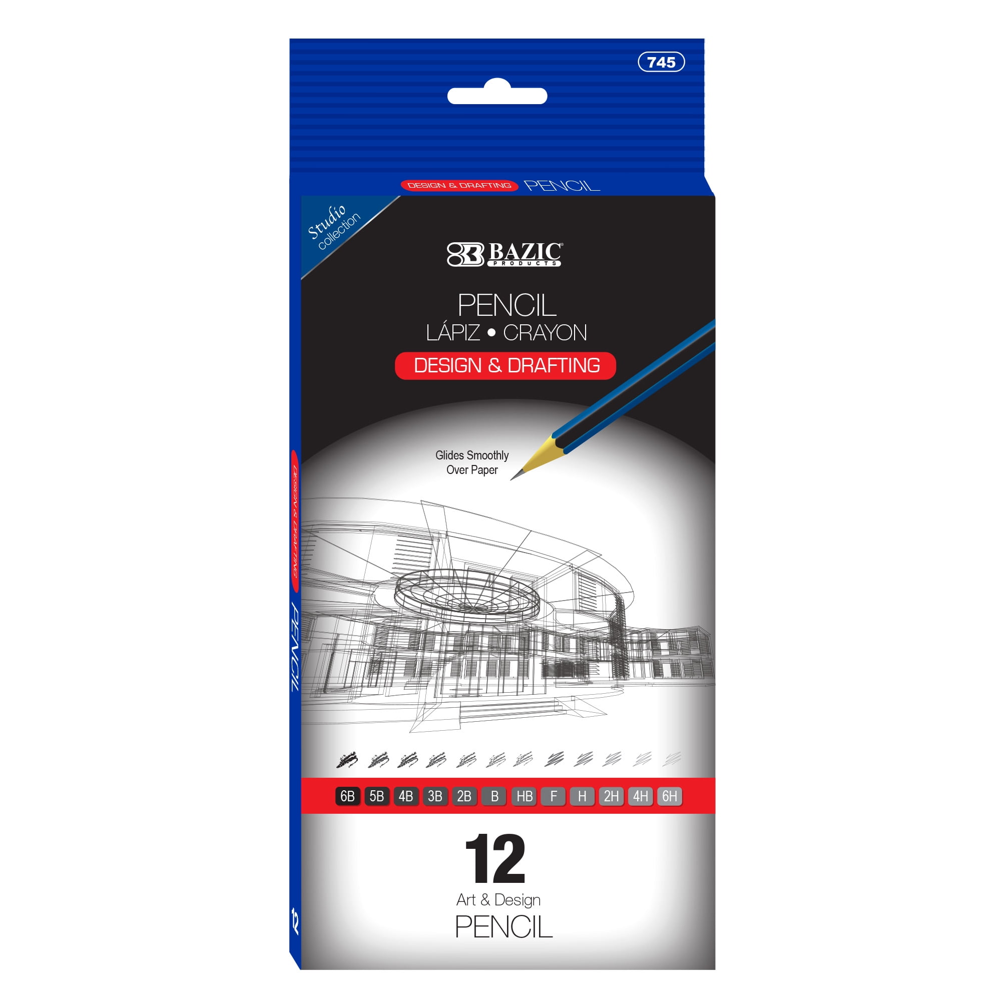 BAZIC Drawing Sketching Pencil Set, for Adults Artists (12/Pack), 24 ...