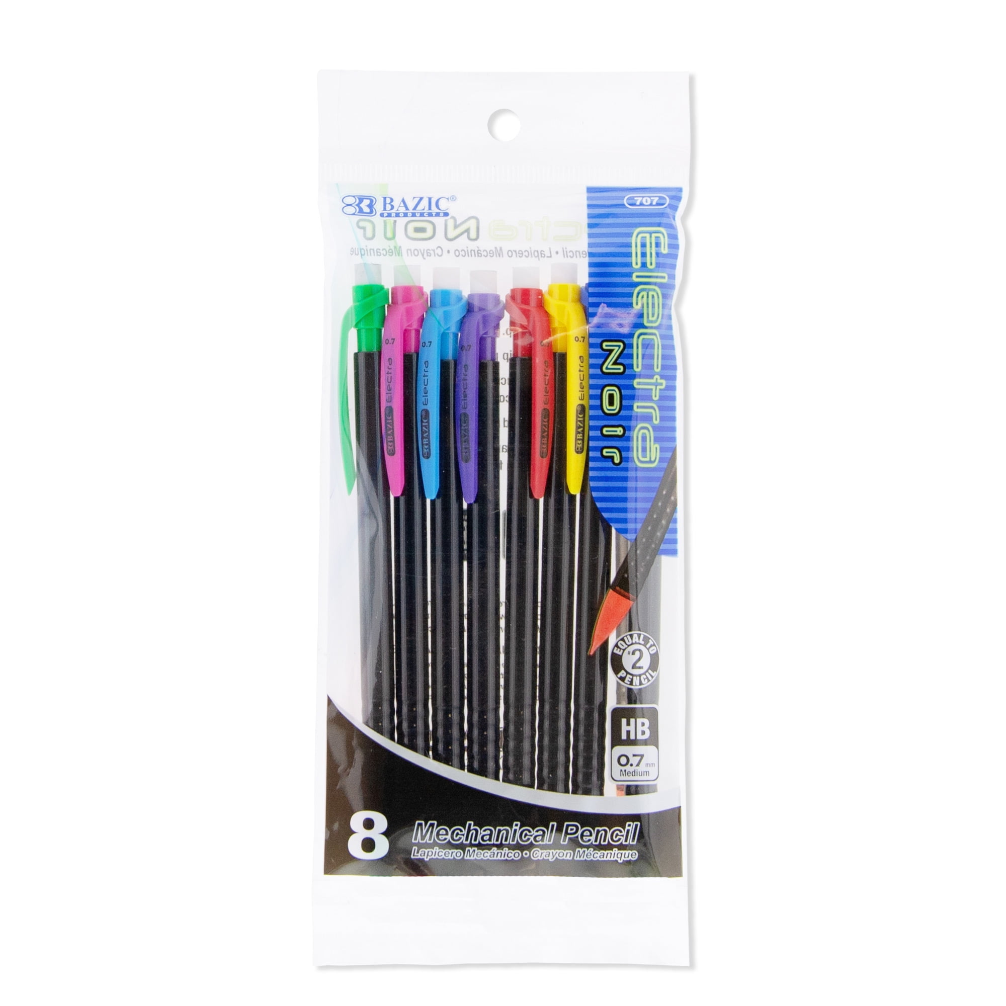 BAZIC Electra Noir Mechanical Pencil 0.7mm, (8/Pack), 1-Pack - Walmart.com
