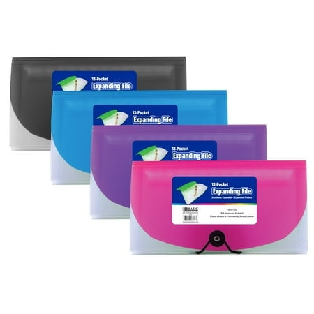 Expanding File Folder 13 Pockets, Coupon Size Plastic File Folders w ...