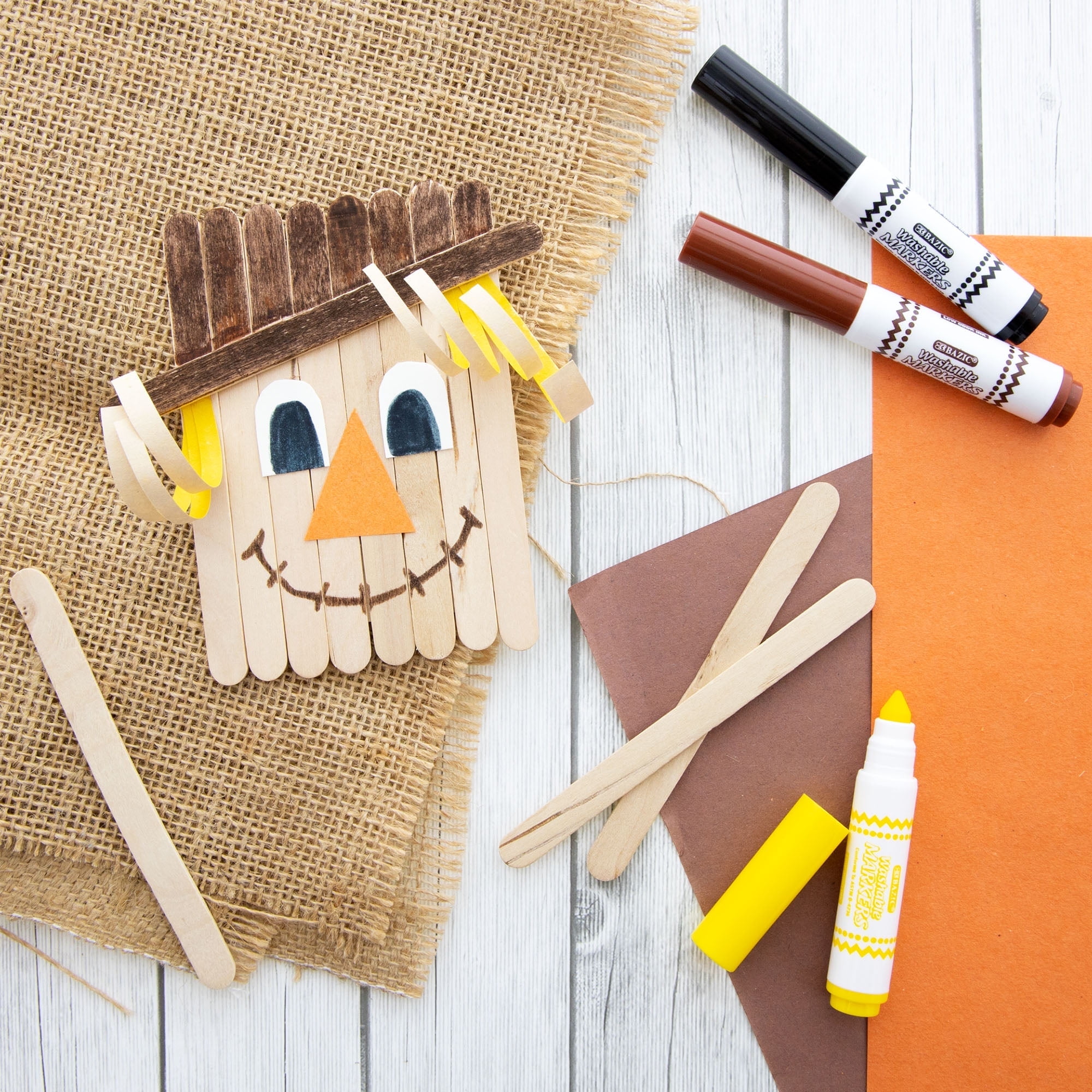 BAZIC Fall Craft Kit: Pumpkin, Turkey, Scarecrow Head, Creativity Arts ...