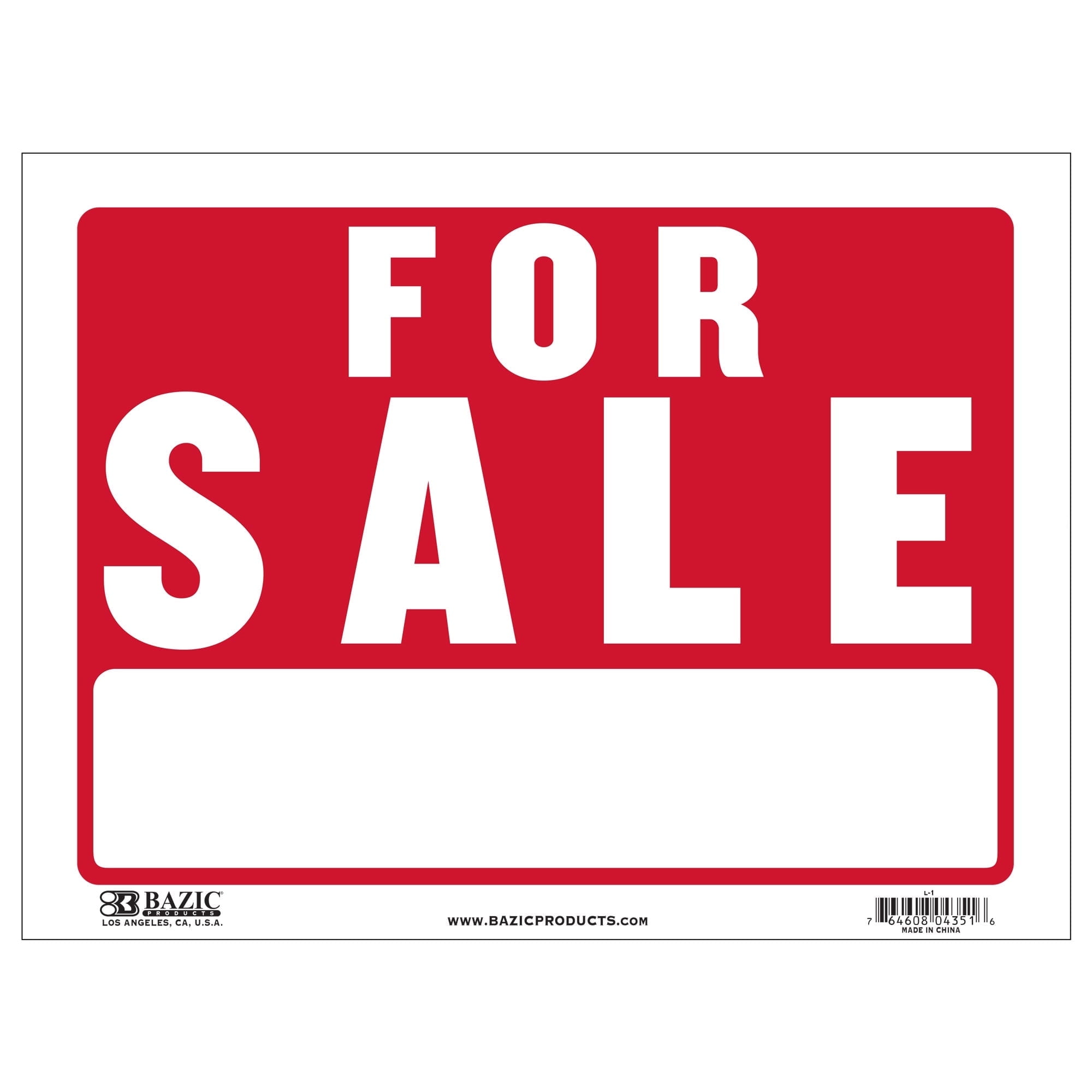 BAZIC For Sale Sign 12"x16", Waterproof Indoor Advertising Signage, 24 ...