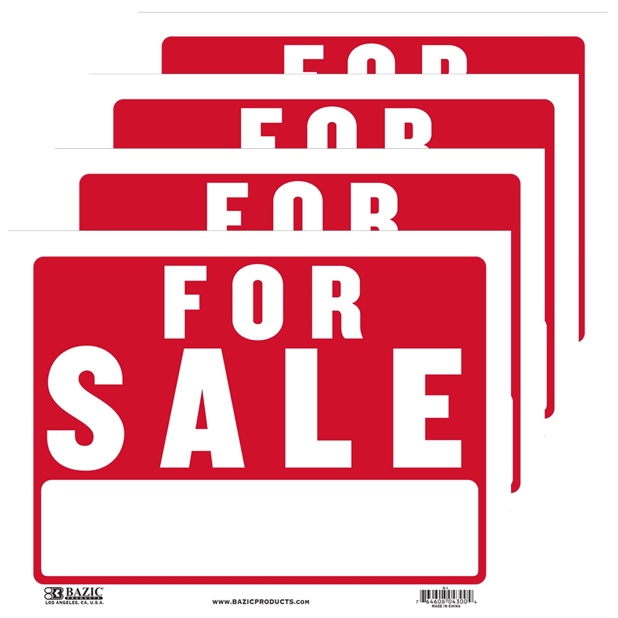 BAZIC For Sale Sign 9"X12", Plastic Signs for Yard Sale Garage Sale, 4 ...