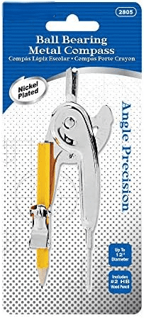 BAZIC Geometry Math Compass Set /Scale-Arm, Nickel Plated Metal Ball ...
