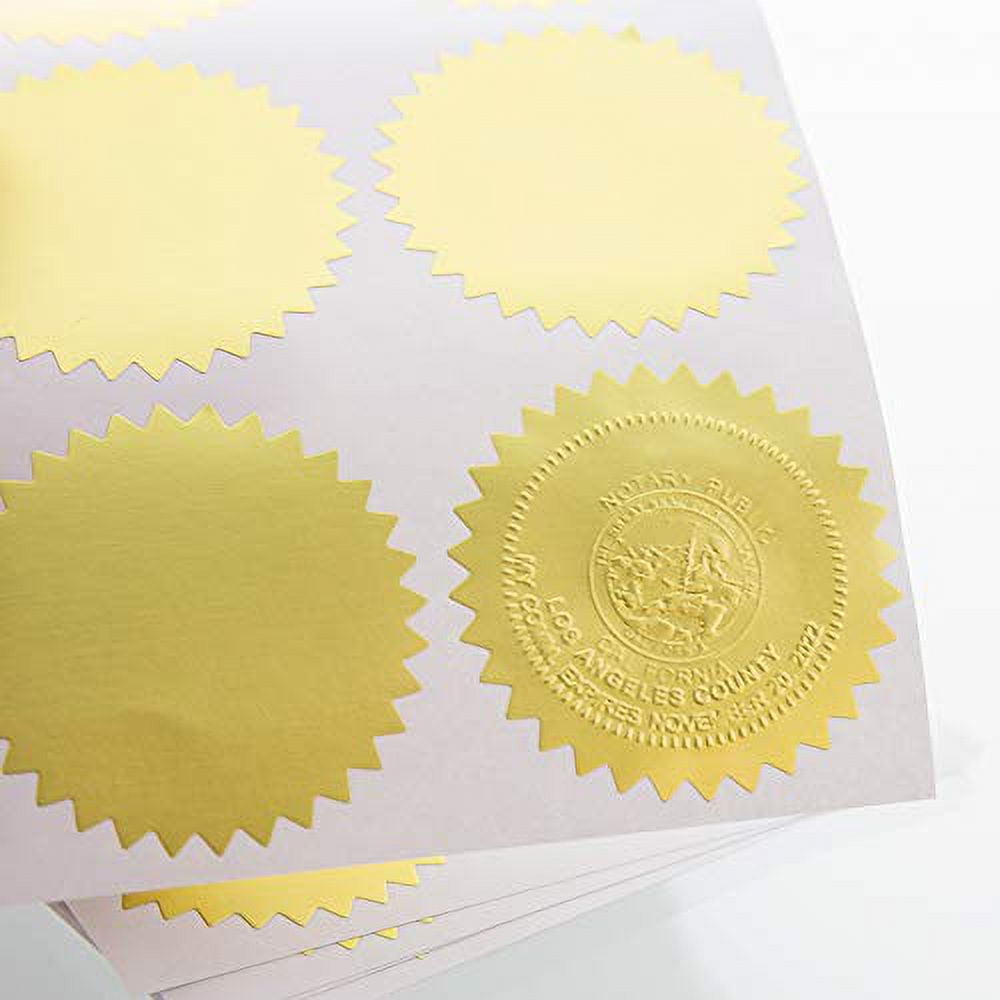 BAZIC Gold Foil Seal Label Round 2", for Envelope Certificate Notary ...