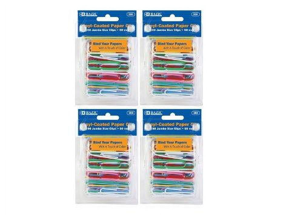 BAZIC Jumbo Color Paper Clips, 50 mm, Assorted, 100 Per Pack, 4 Pack ...