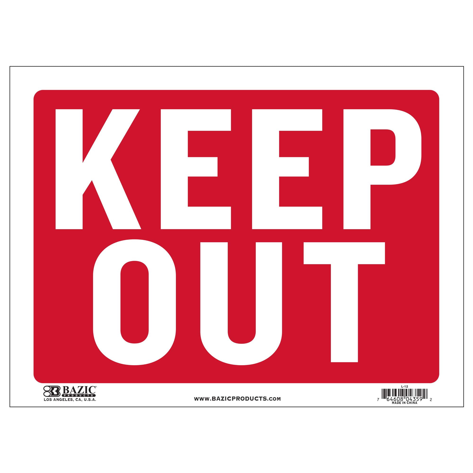 BAZIC Keep Out Sign 12"x16", Warning Stay Out Restricted Area ...