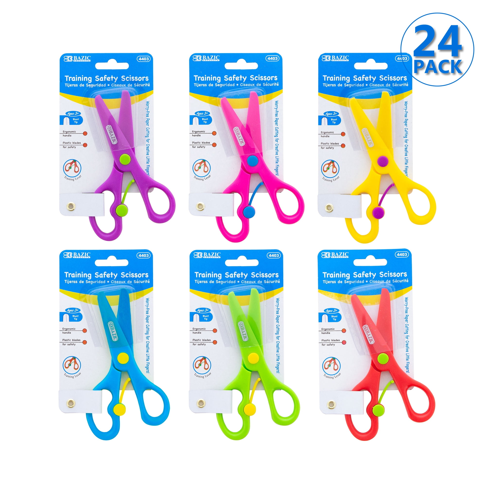 BAZIC Kids Training Scissors 5" School Student Safety Blunt Tip ...