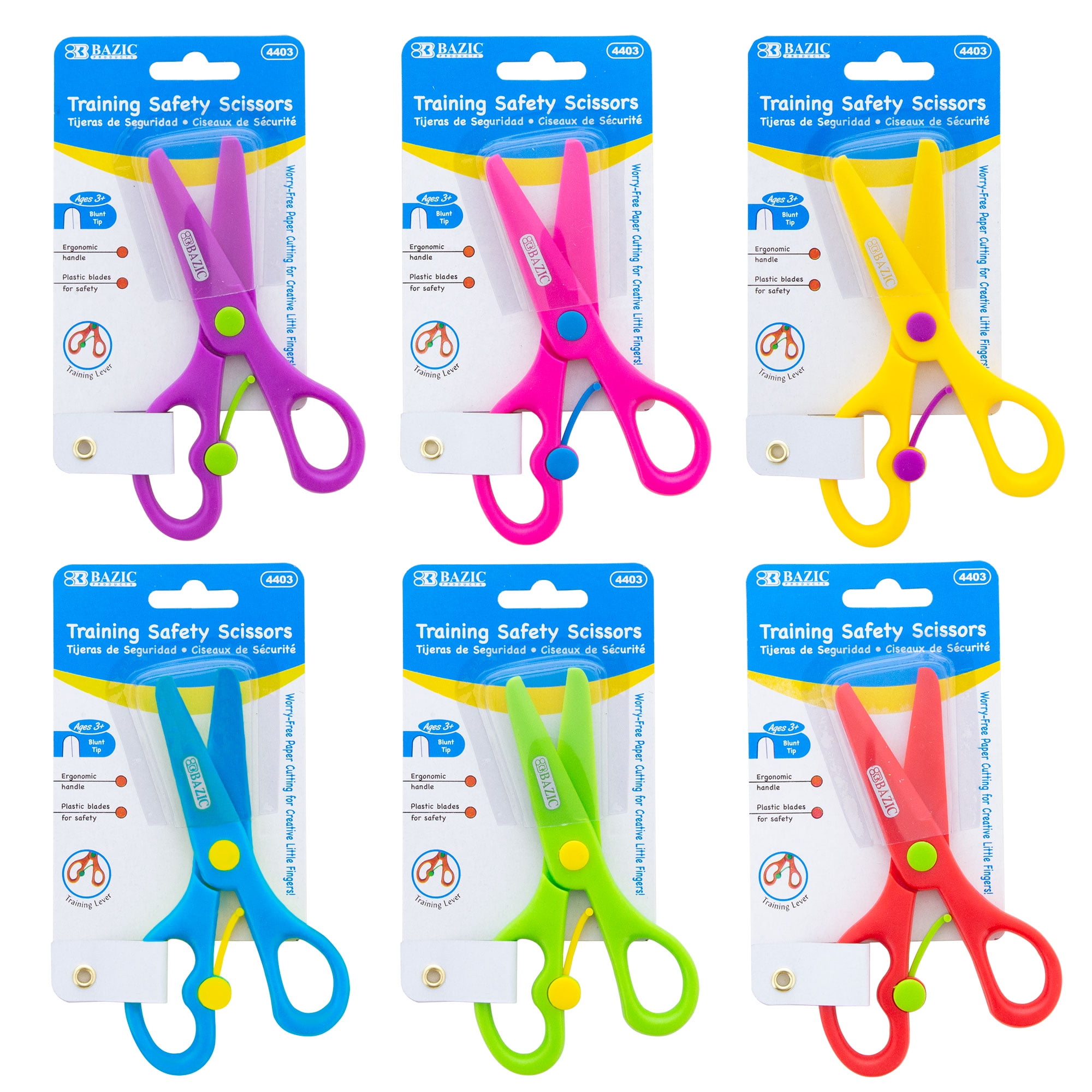 BAZIC Kids Training Scissors 5" School Student Safety Blunt Tip ...