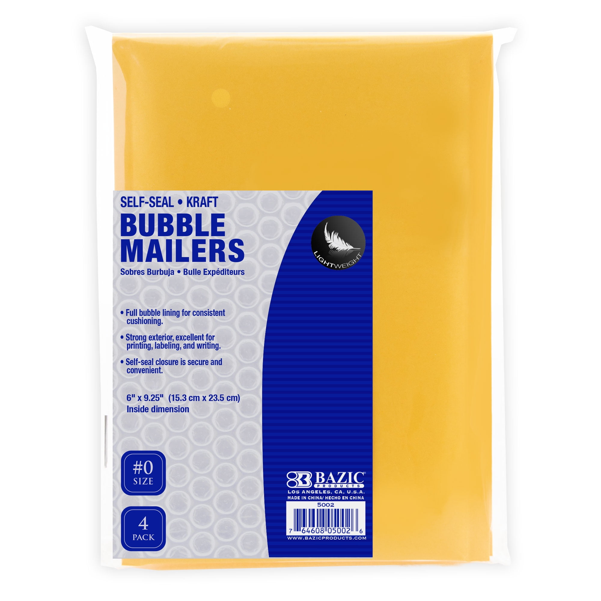 BAZIC Kraft Bubble Mailers #0 6"x9.25" Padded Cushion Envelope, 96 ...