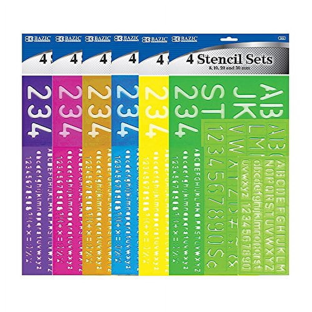 BAZIC Letter Stencil Sets, Sizes 8 10 20 30 mm, Stencils for Students ...