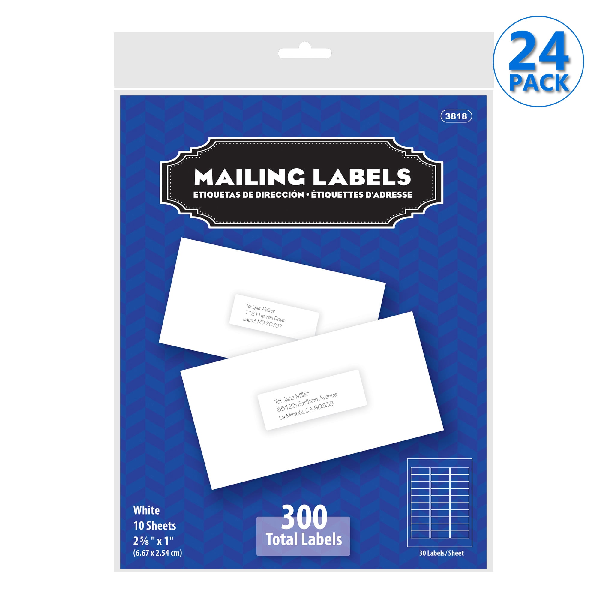 BAZIC Mailing Label 2 5/8"X1" White Shipping Labels for Printers (300 ...