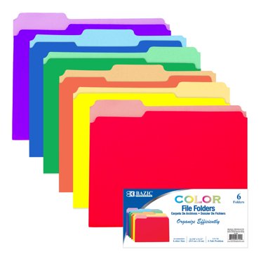 Staples Standard Size Multi-pack Assorted Color File Folders, 100/PK, 9 ...