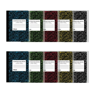 Composition Book, Grade 3, Red Marble, 3/8" x 3/16" x 3/16" Ruled, 9.75 ...