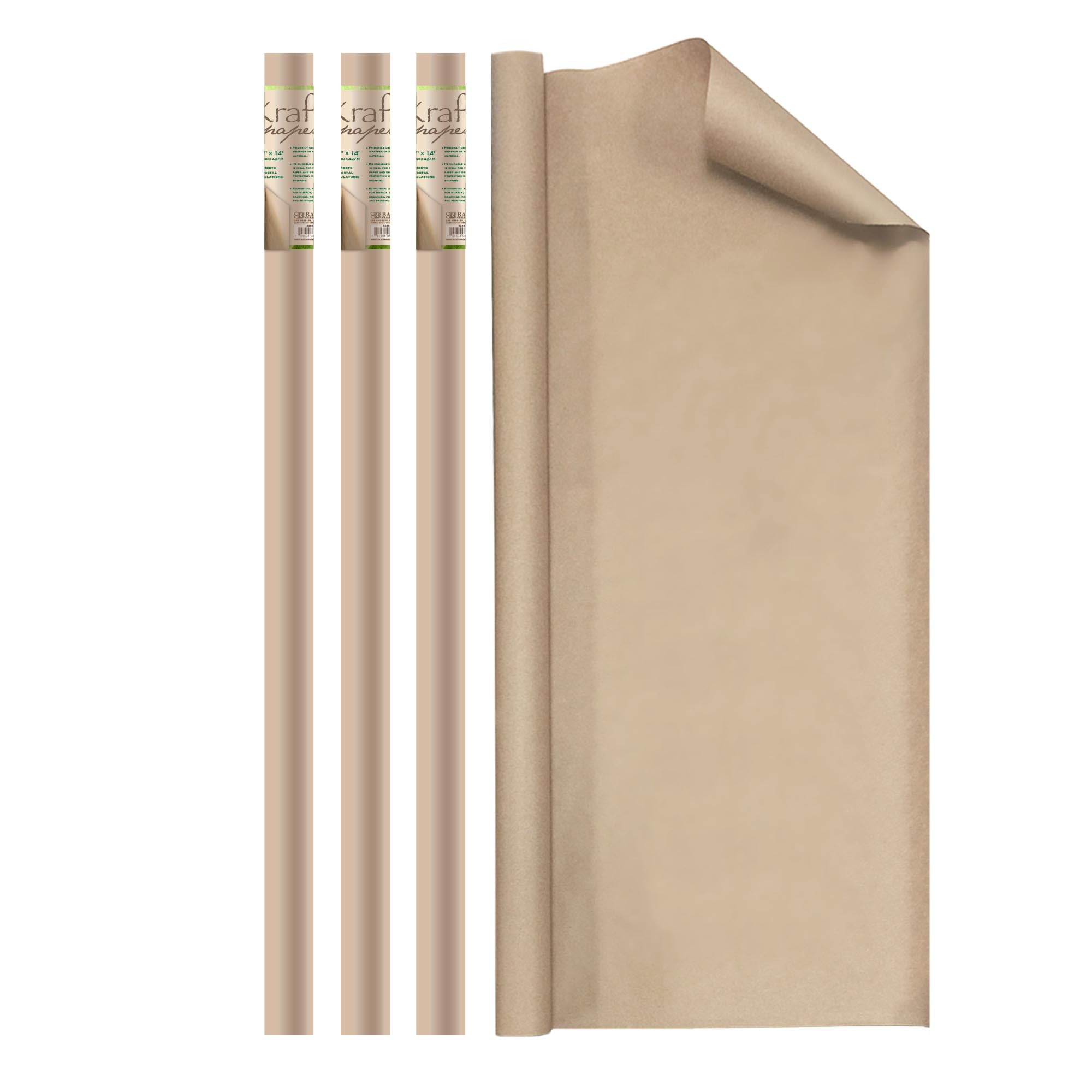 BAZIC Natural Kraft Paper Roll 30" X 14 ft. Brown Gift Wrap Paper 1 ...