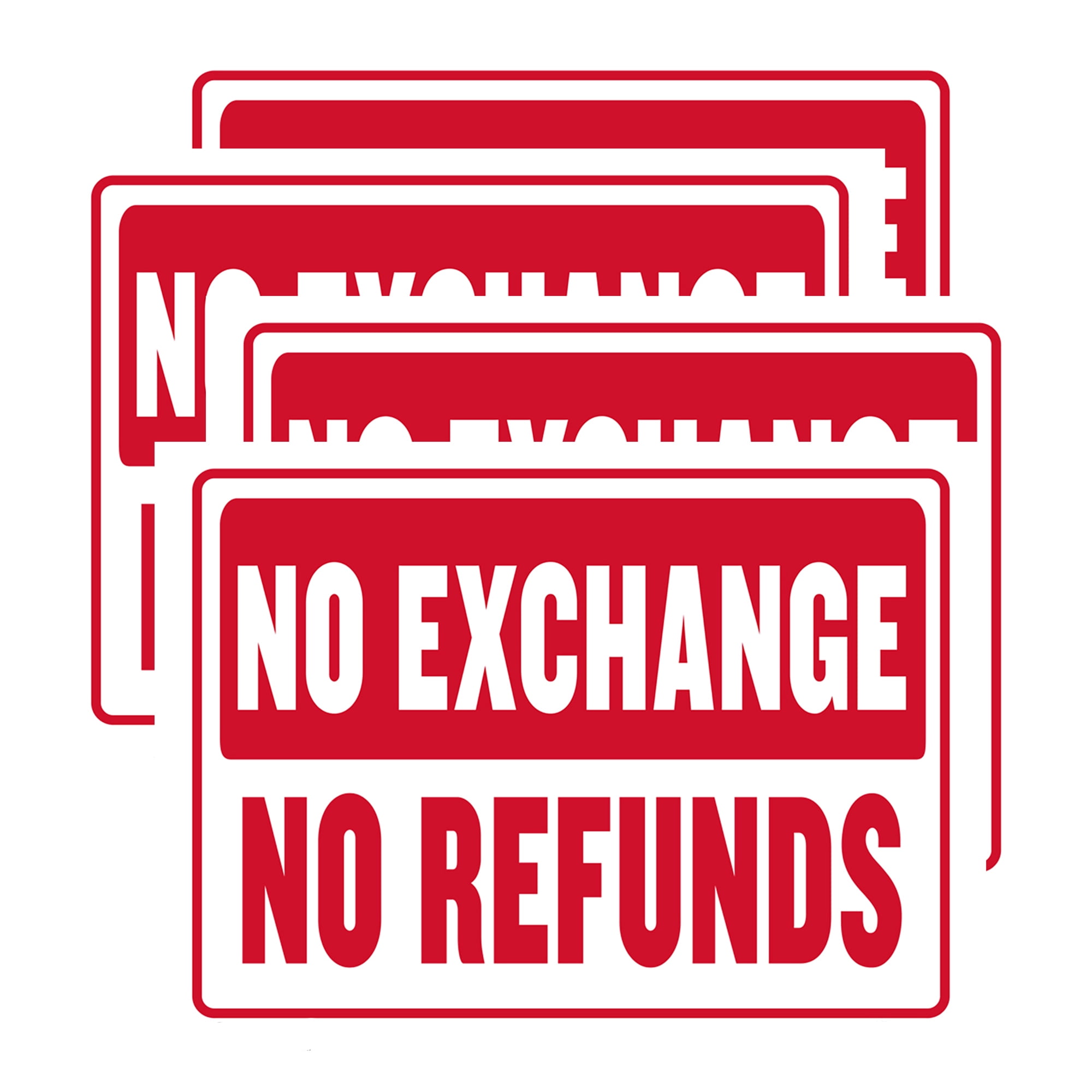 BAZIC No Exchange No Refunds Sign 9"X12", No Money Back Signage, 4-Pack ...