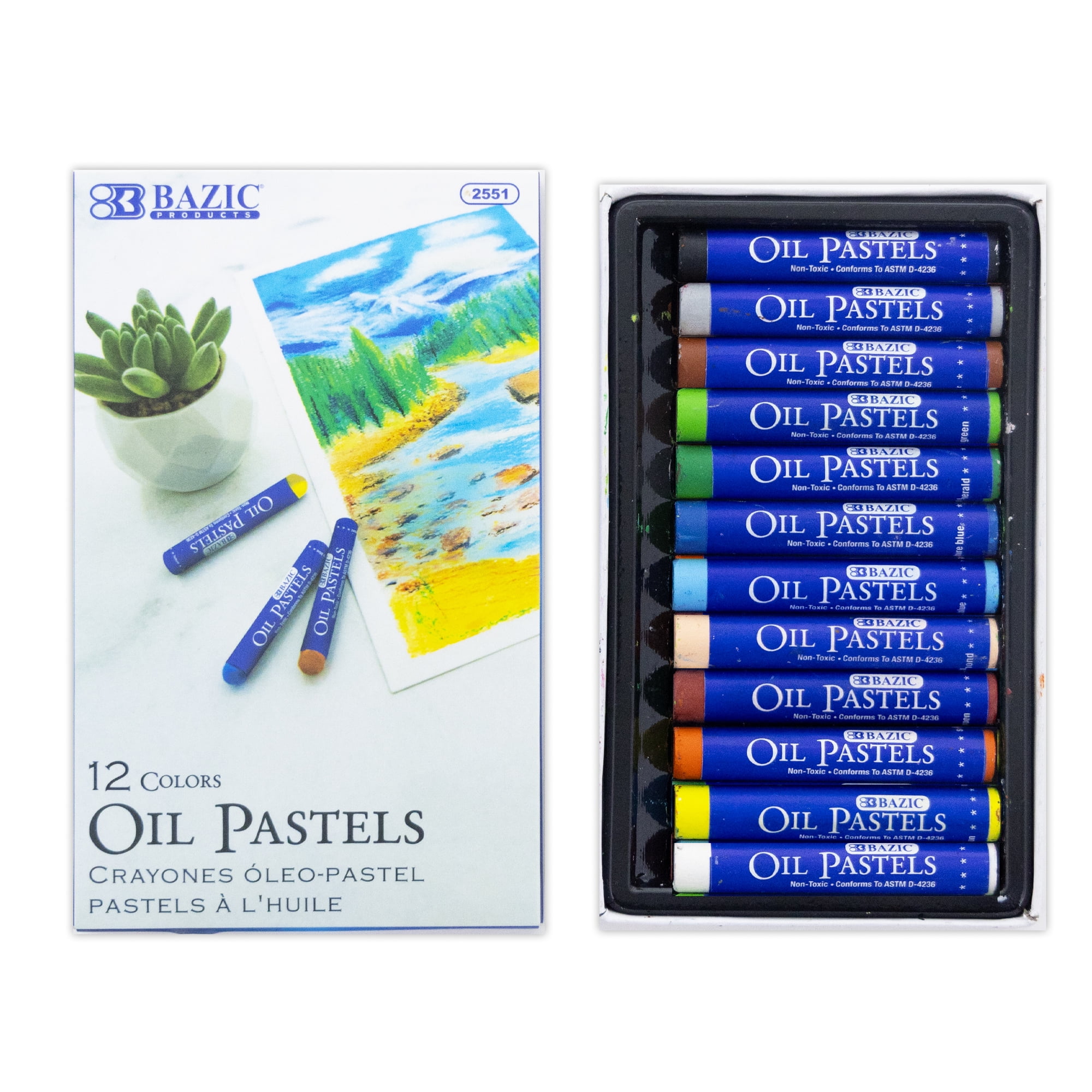 BAZIC Oil Pastels Set 12 Colors, Soft Pastels for Artists Drawing Blending, 144-Packs - Walmart.com