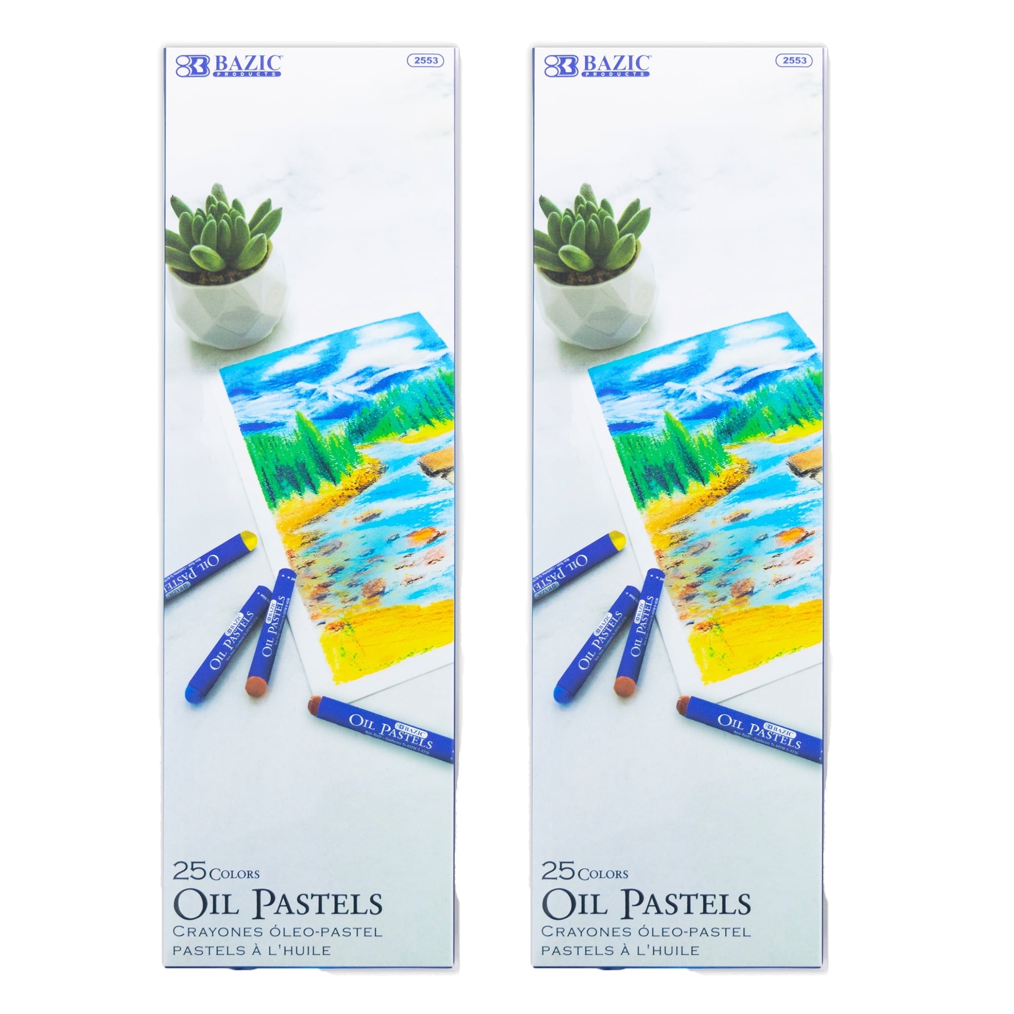 BAZIC Oil Pastels Set 25 Colors, Soft Pastels for Artists Drawing ...