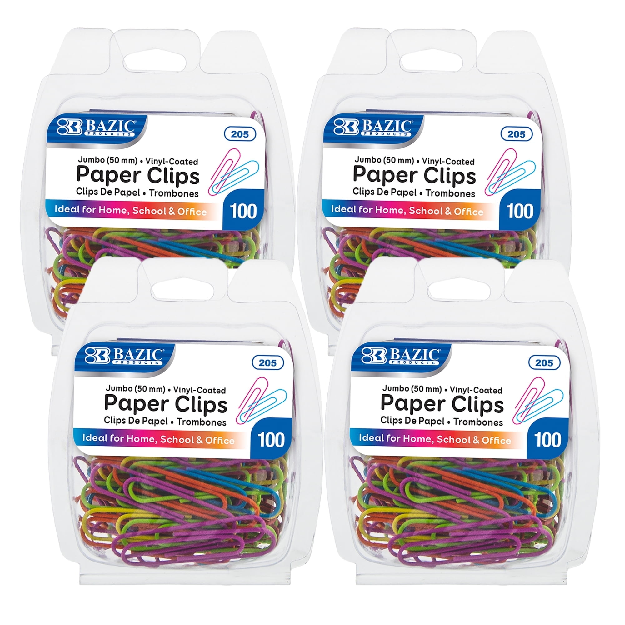 BAZIC Paper Clips 50mm Jumbo Large Size, Color Paper Clip Paperclips ...