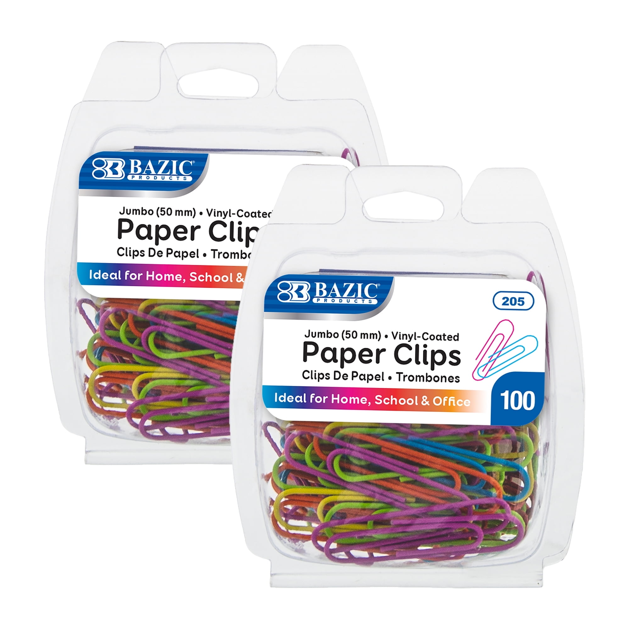 BAZIC Paper Clips 50mm Jumbo Large Size, Color Paper Clip Paperclips ...
