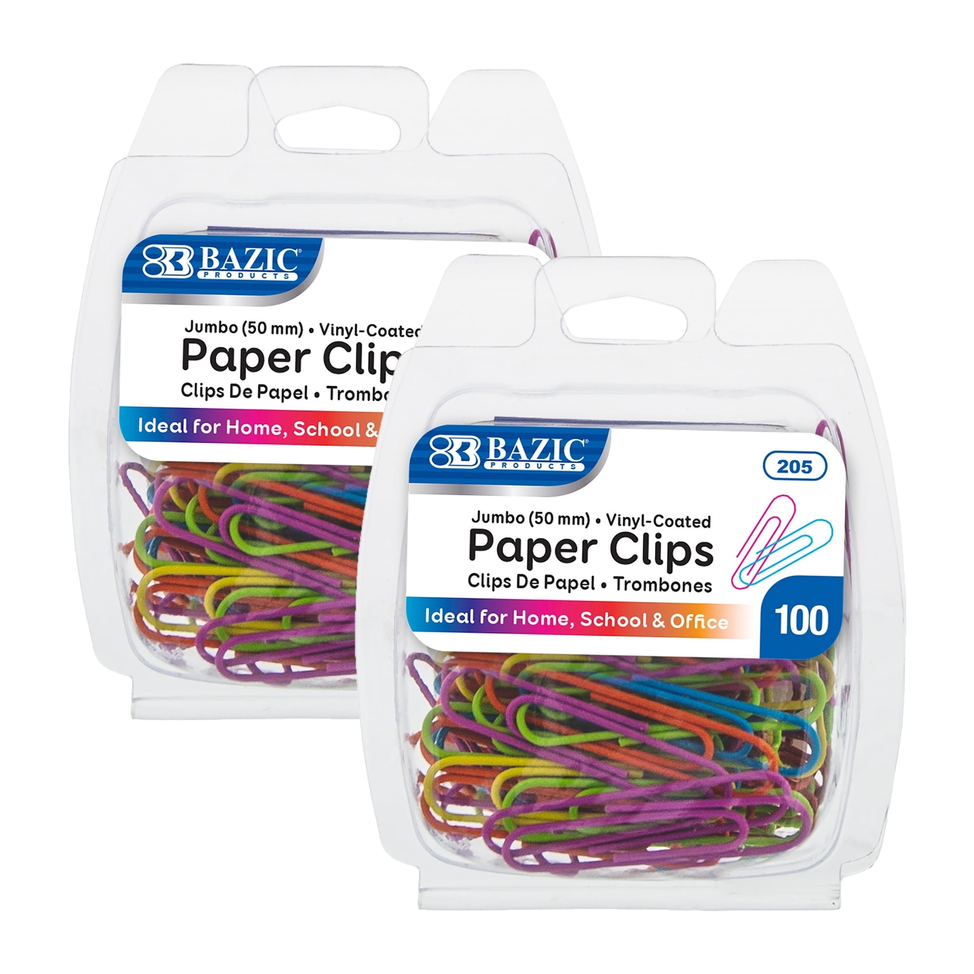 BAZIC Paper Clips 50mm Jumbo Large Size, Color Paper Clip Paperclips ...
