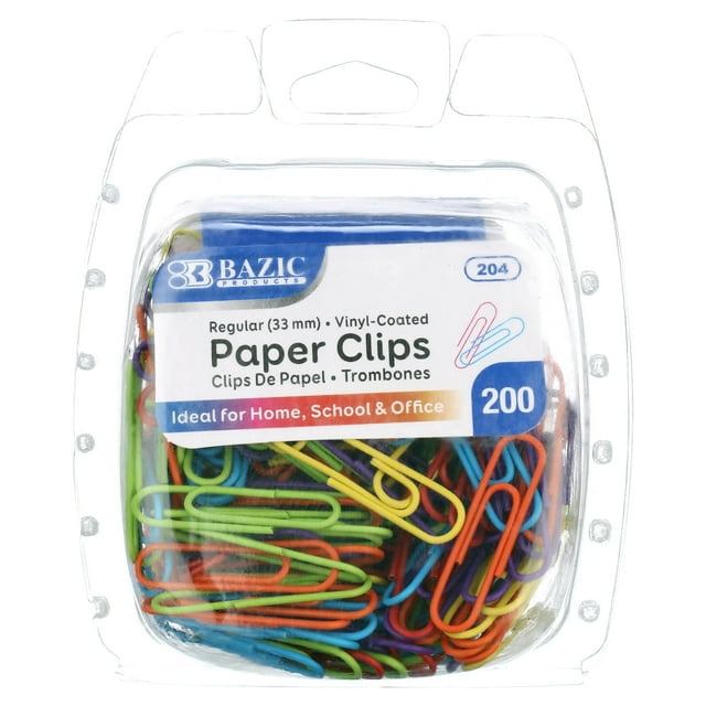 BAZIC Colored Coated Office Supplies, Regular 33mm Small Color Paper ...