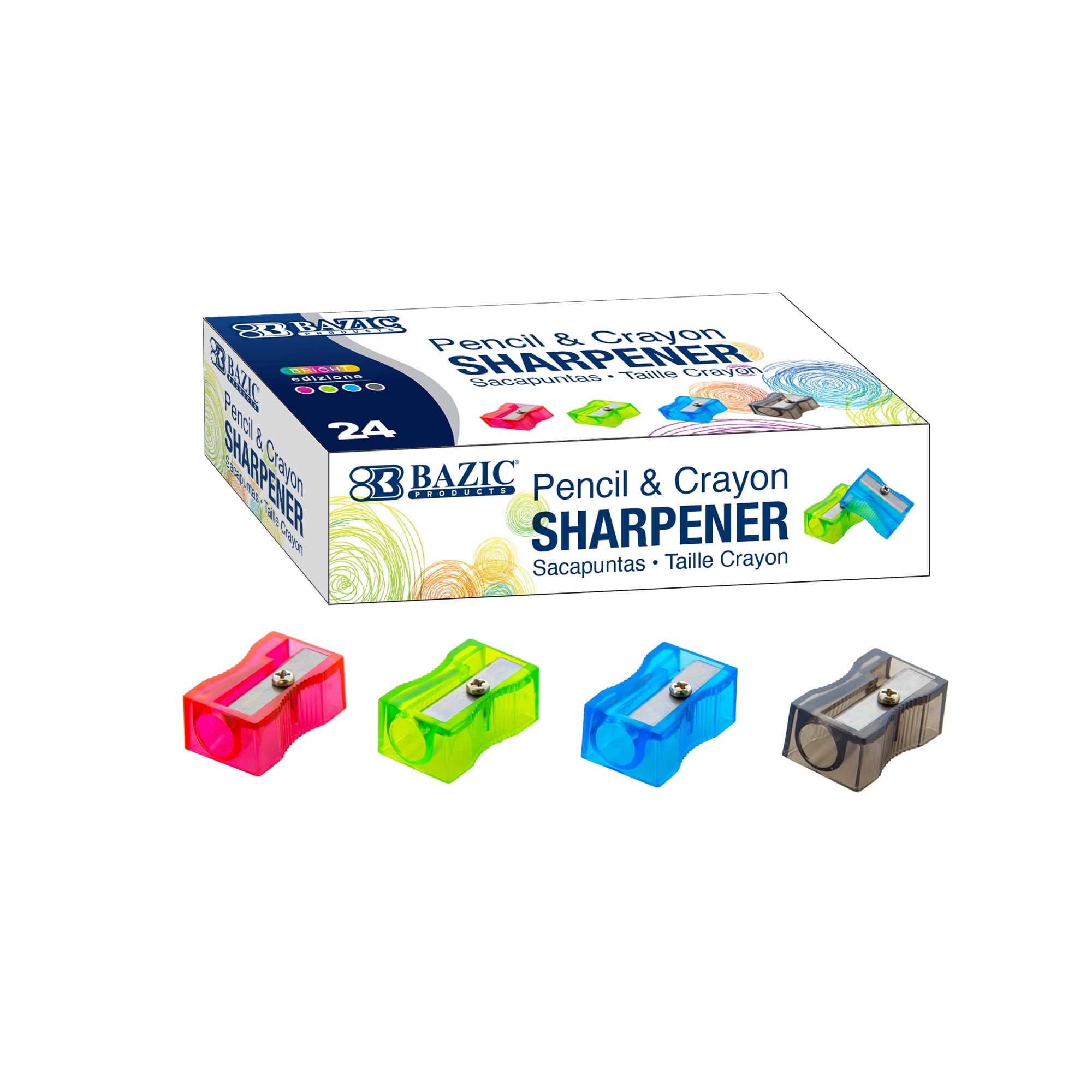 BAZIC Pencil Sharpener Square Single Hole Blade, Total 24 Count ...