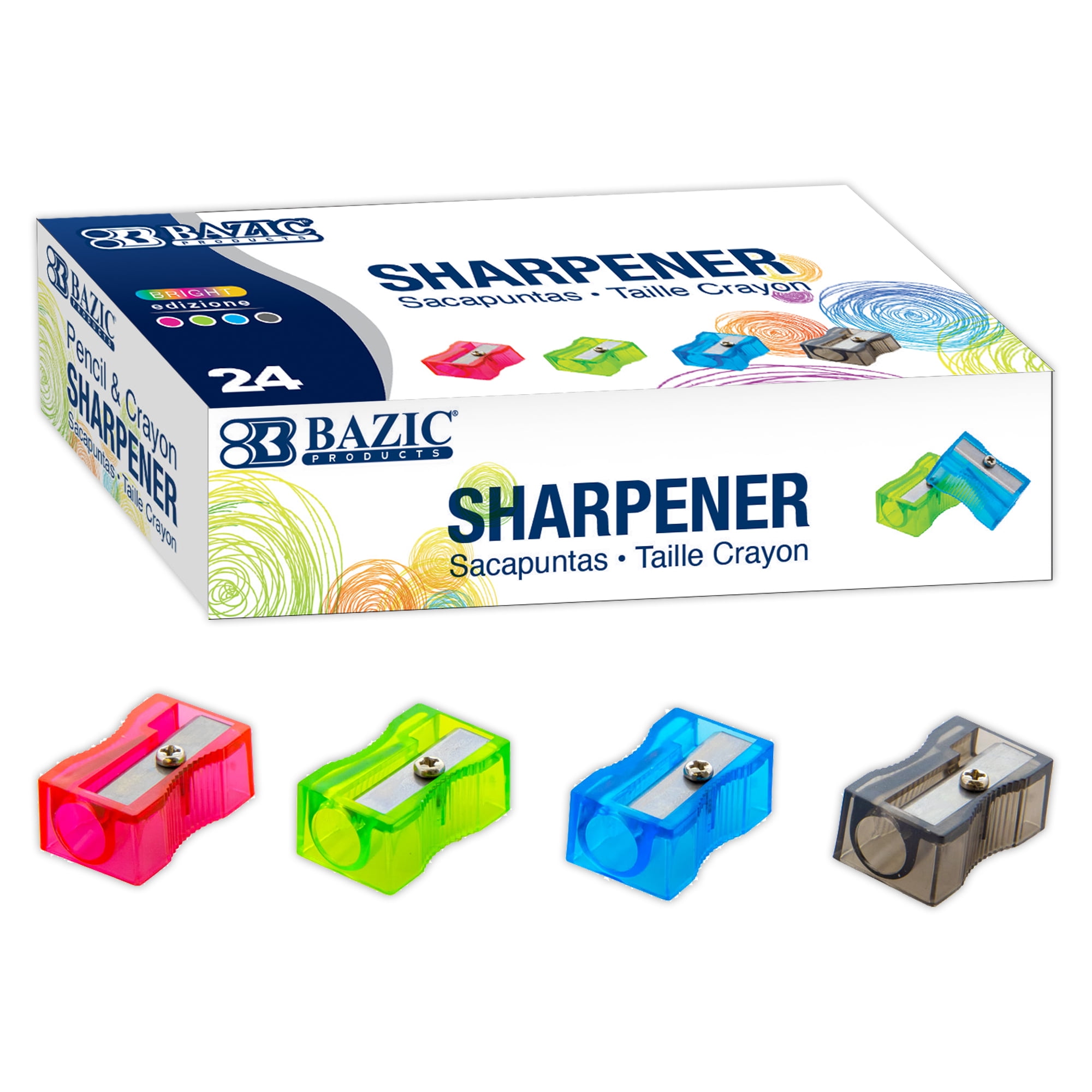 BAZIC Pencil Sharpener Square Single Hole Blade, Total 24 Count ...