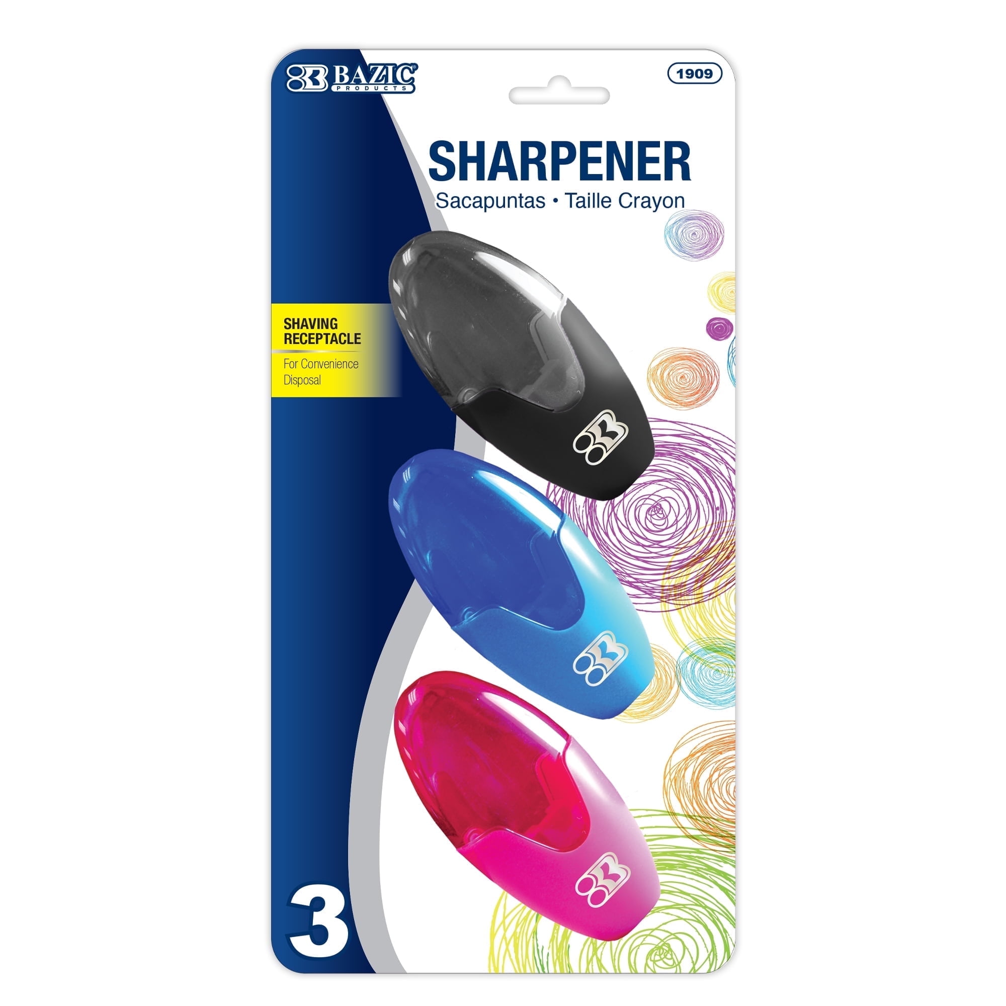 BAZIC Noah Xtreme Oval Sharpener w/ Receptacle, (3/Pack), 24-Pack ...