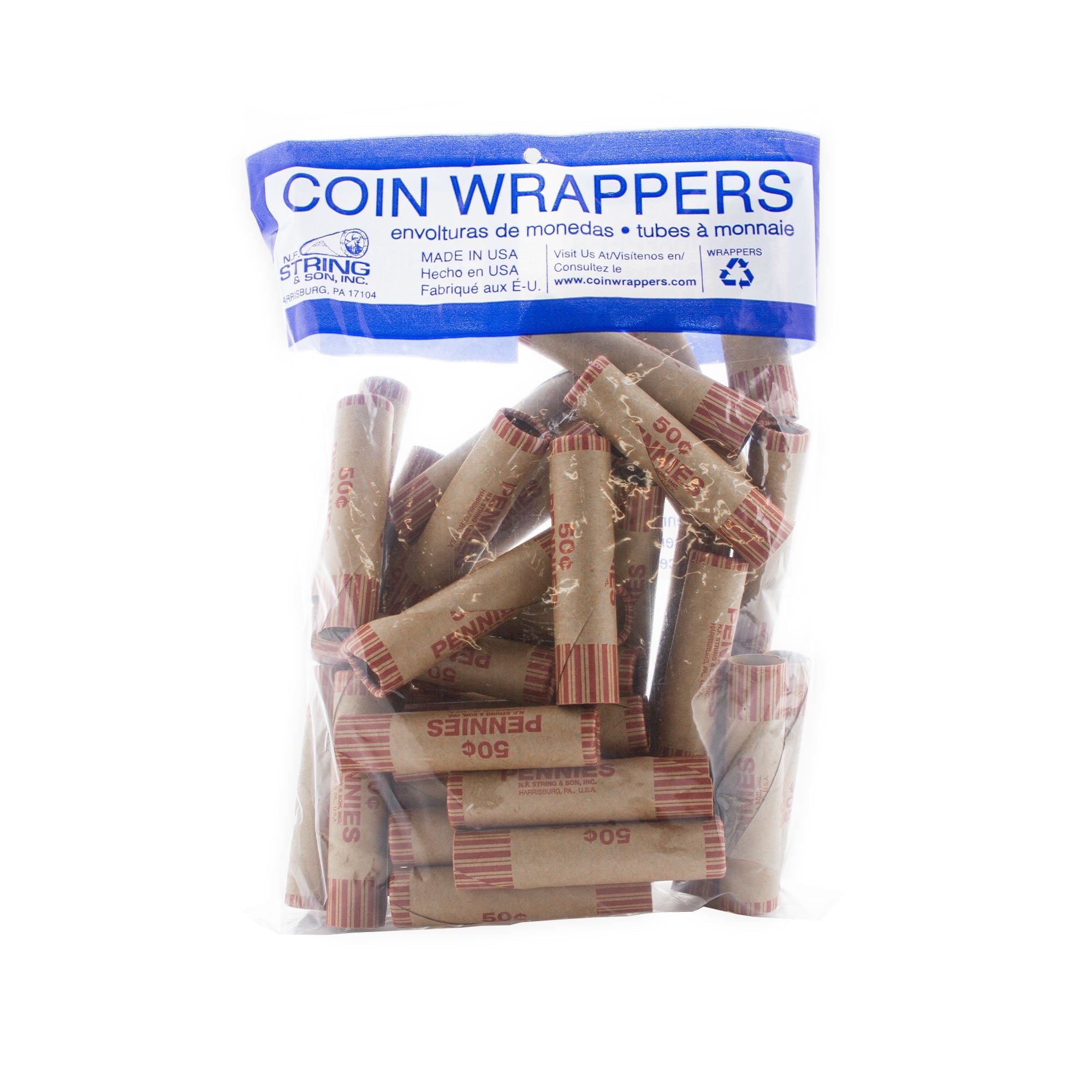 BAZIC Penny Coin Wrappers, Durable Kraft Paper Rolls, Pre-crimped, 36 ...