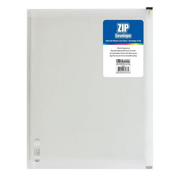 BAZIC Products Plastic Envelope Poly Envelopes, Letter Size Clear ...