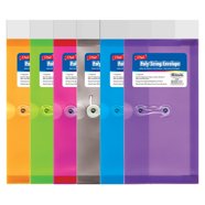 12 Pack A4 Size Plastic Filing Envelopes with Label Pocket, Assorted ...