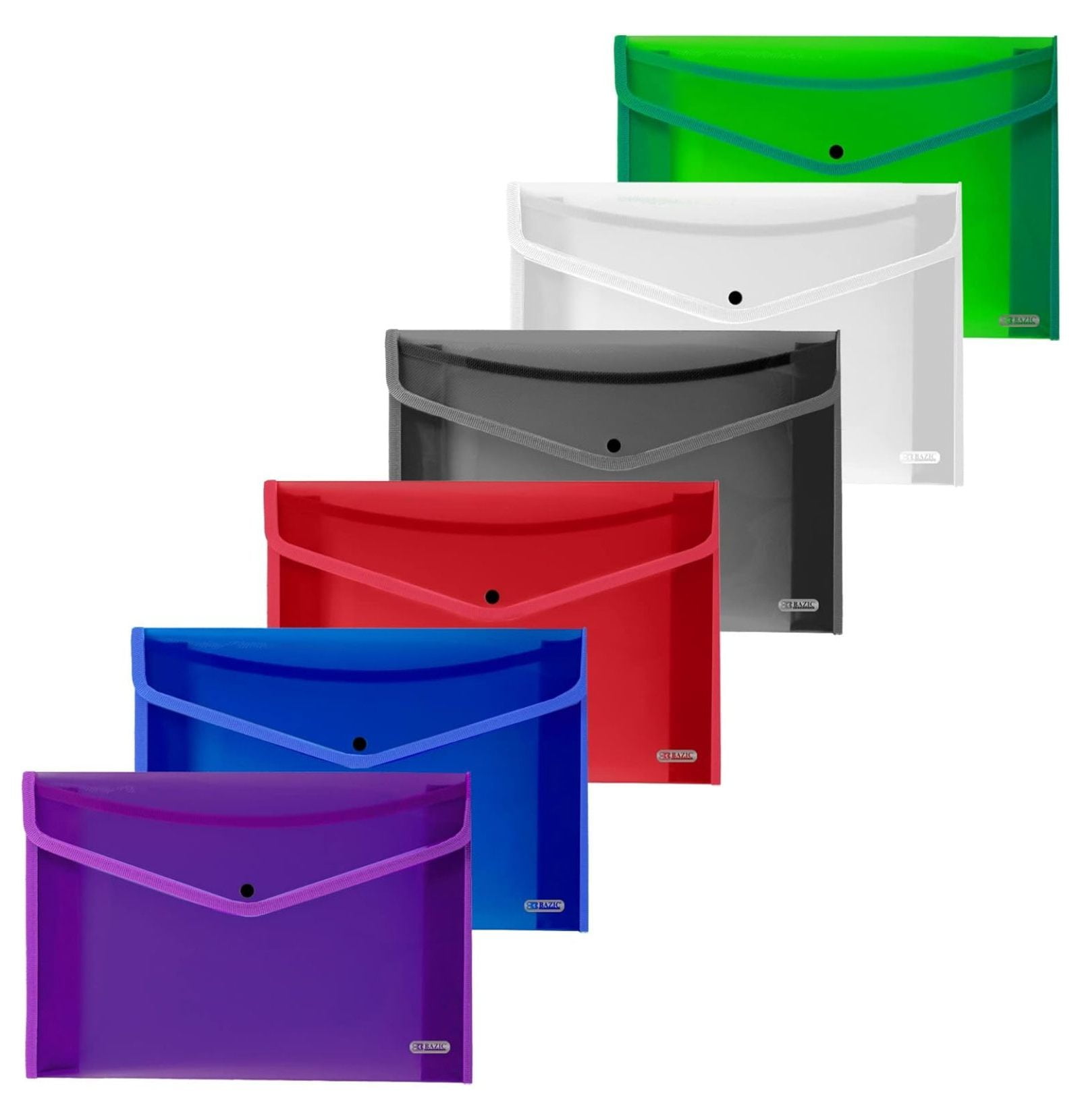 BAZIC Plastic File Folder, Legal Size File Folders V-Flap, Home Office ...