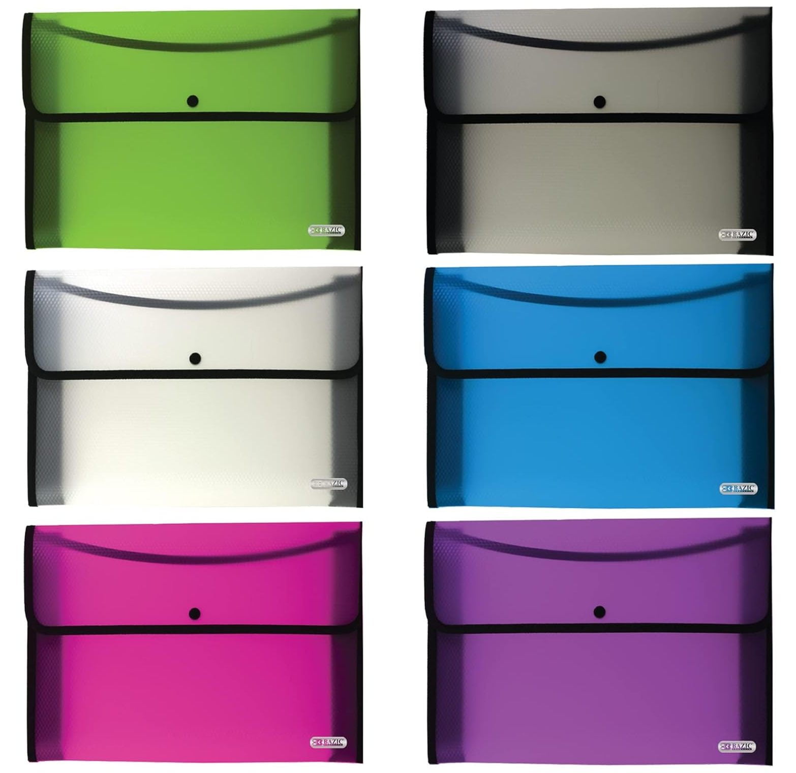 BAZIC Plastic File Folder, Letter Size File Folders Wallet, Home Office ...