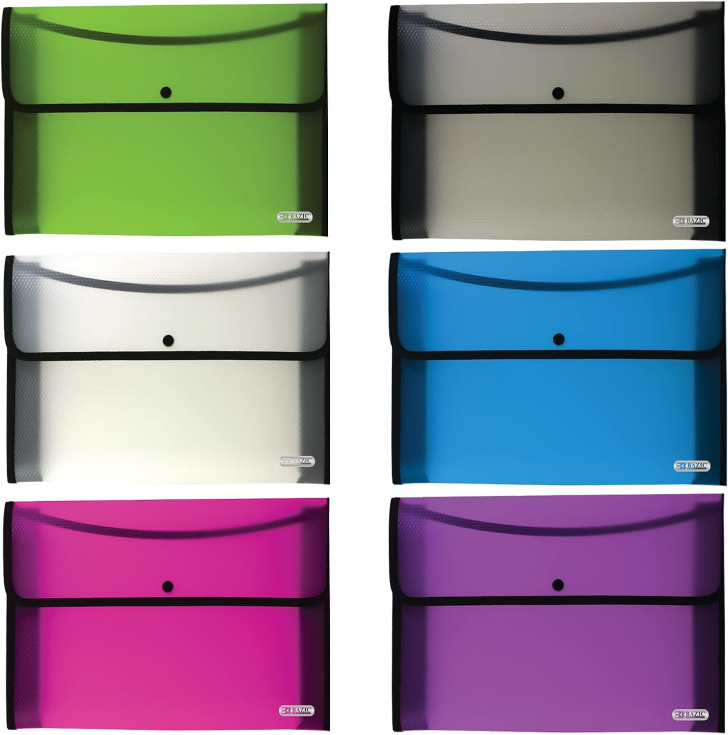 BAZIC Plastic File Folder, Letter Size File Folders Wallet, Home Office ...