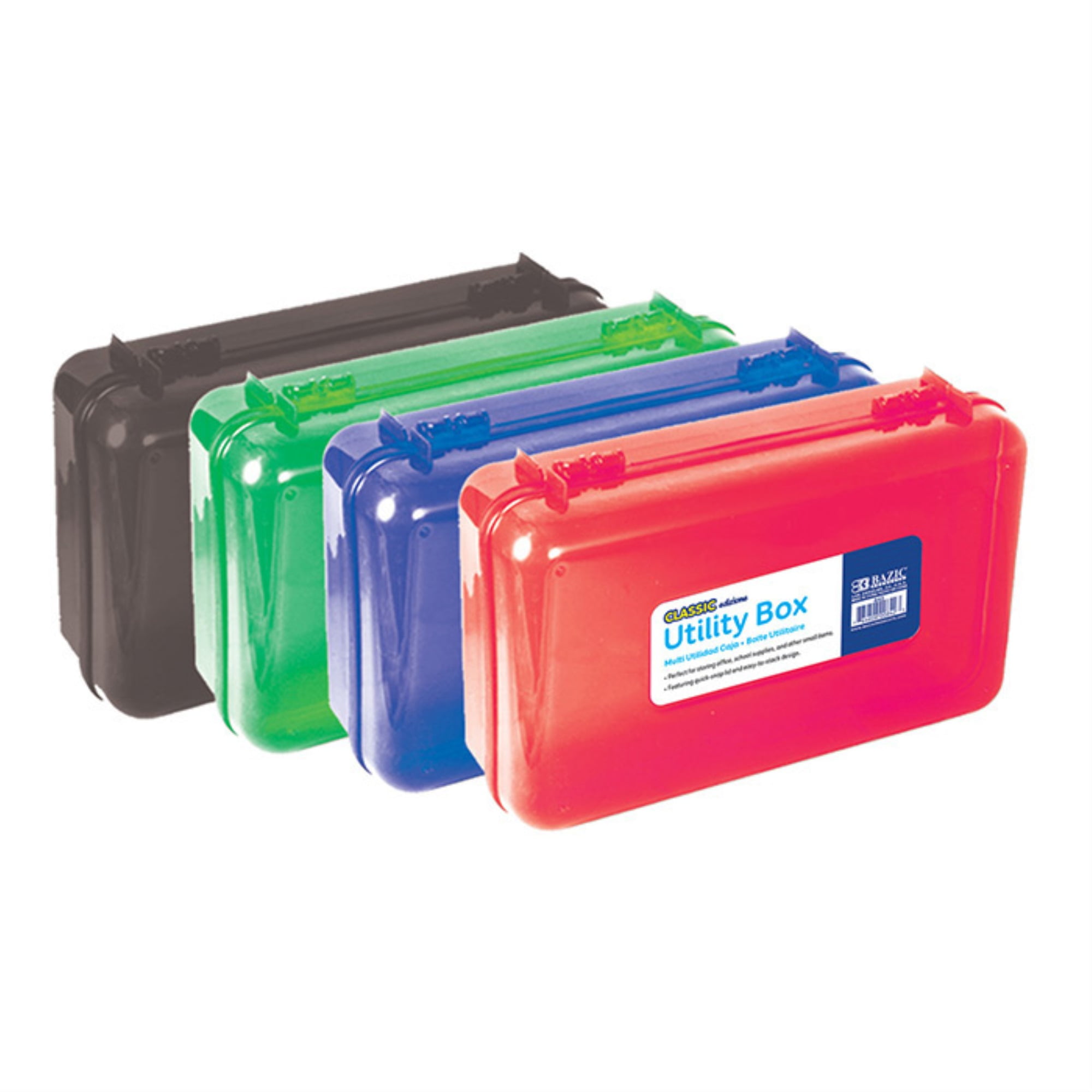 BAZIC Plastic Pencil Case, Stackable Transparent Utility Storage Box ...