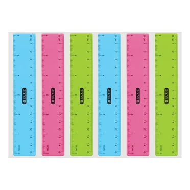BAZIC Back to School Kids Wooden Ruler 12" (30cm), Single Metal Edge ...